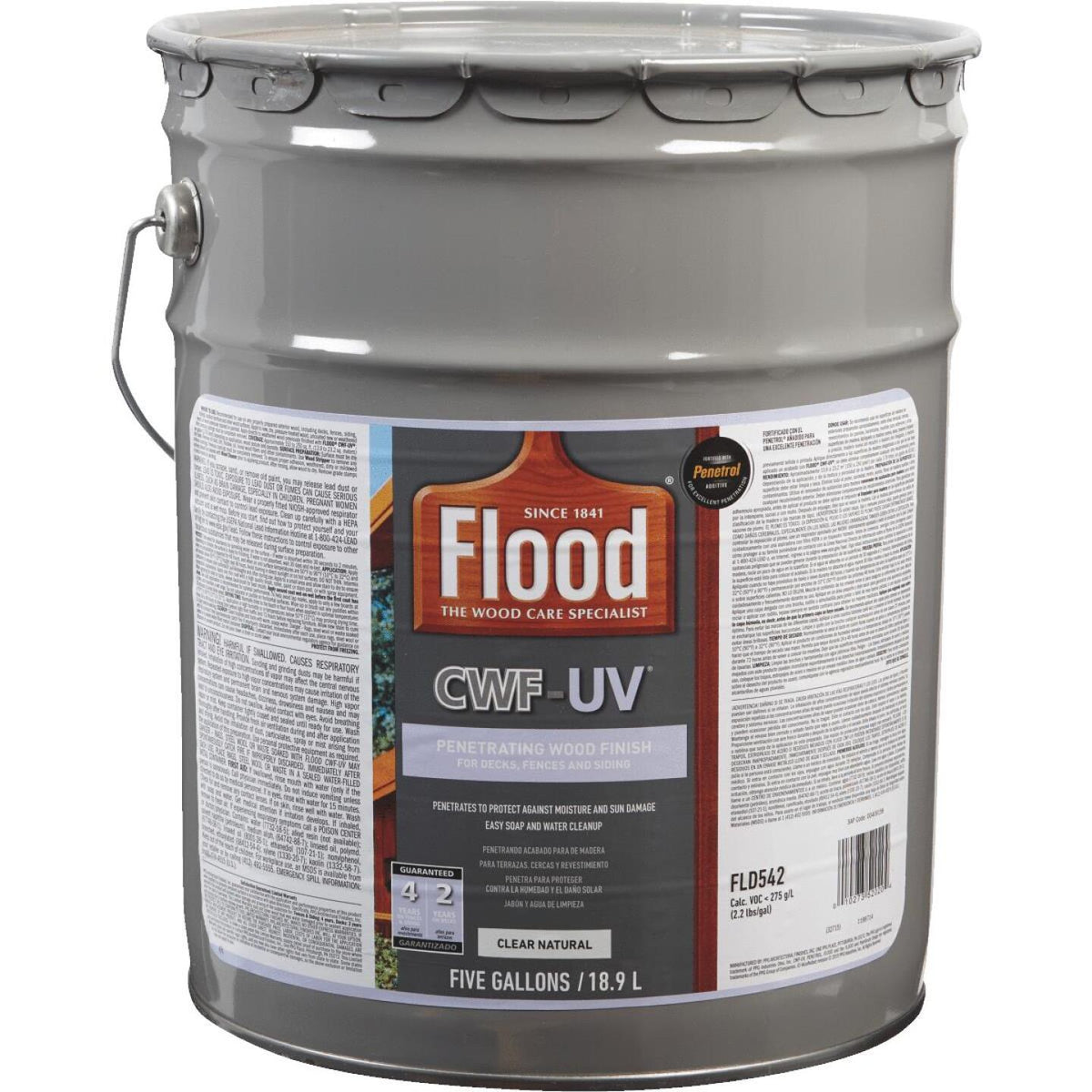 Flood CWF-UV Oil-Modified Fence Deck and Siding Wood Finish, Natural, 5 ...