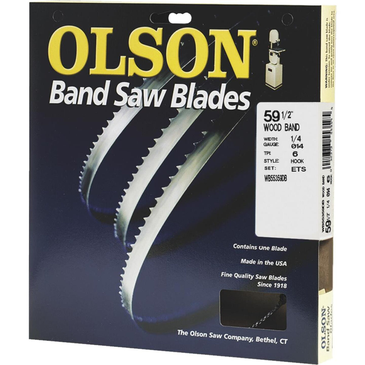 Olson 59-1/2 In. x 1/4 In. 6 TPI Hook Wood Cutting Band Saw Blade ...