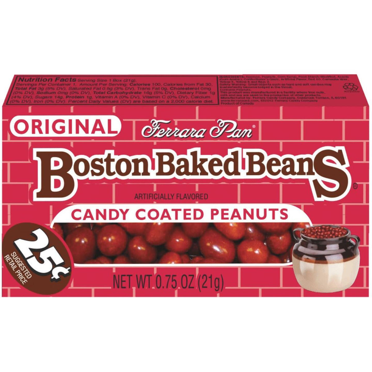 Sathers Candy Covered Peanuts 0.8 Oz. Boston Baked Beans - Serving ...