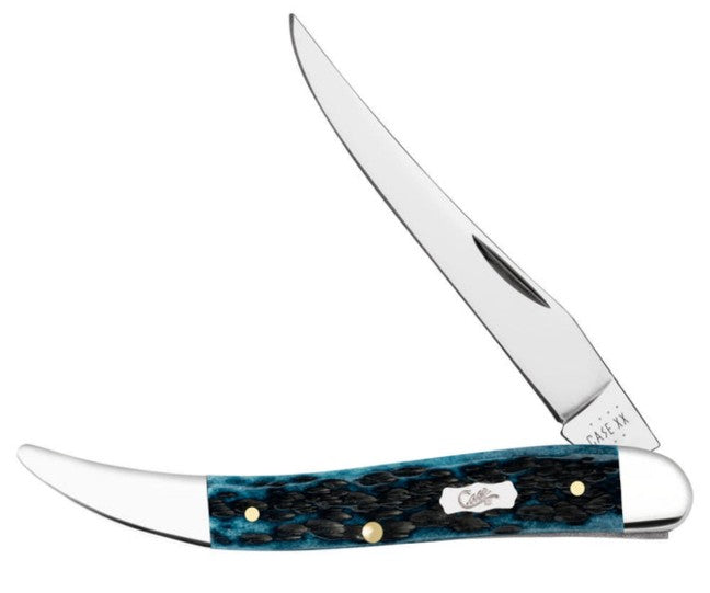 Case Knives Medium Toothpick Pocket Worn Mediterranean Blue Bone Pocket ...