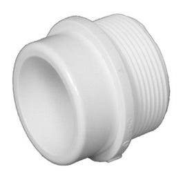 DWV PVC Pipe Fitting, Adapter, White, 2-In. Spigot x 2-In. MPT ...